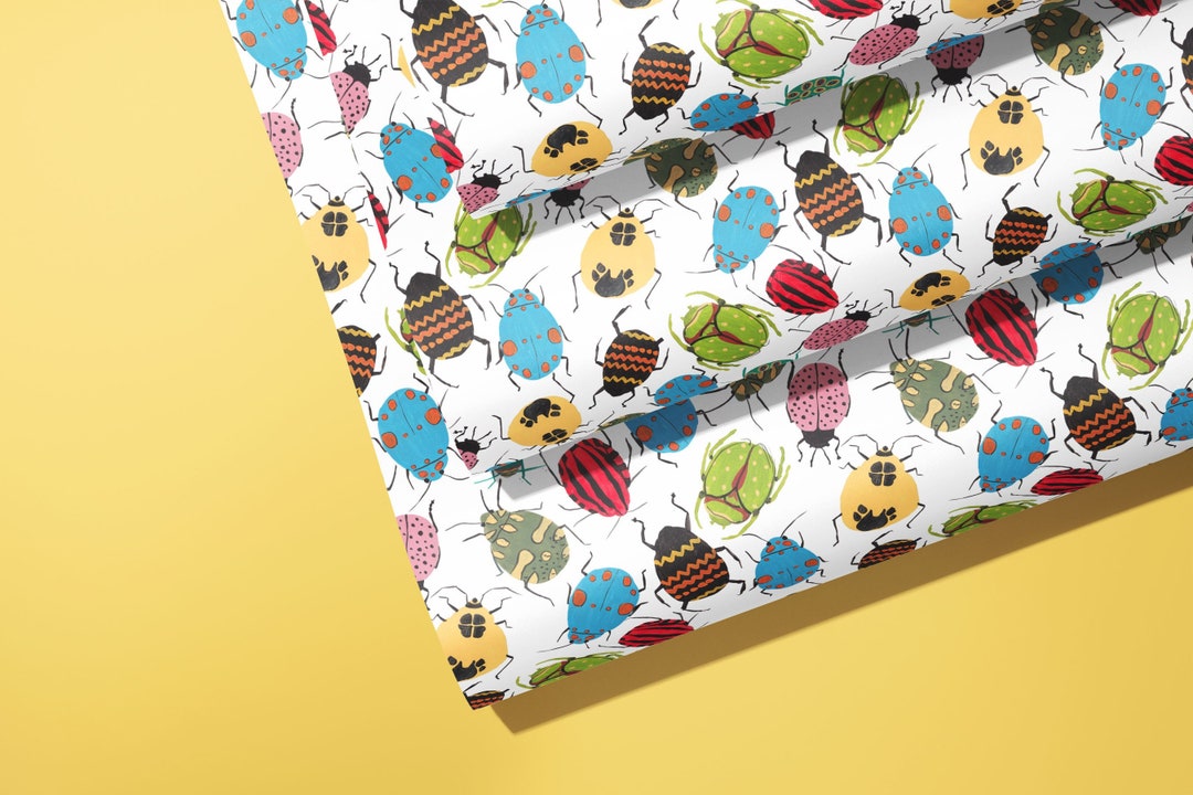 Bugs Wrapping Paper, Beetle Gift Wrap Set, Insect Wrapping Paper - Etsy