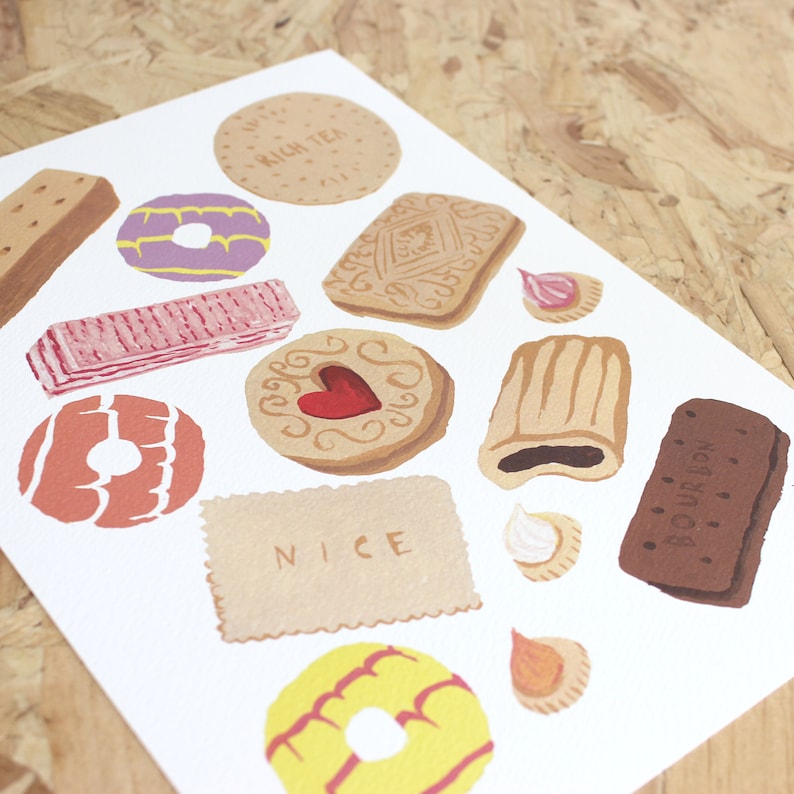 PRINTABLE - British Biscuits | Colourful Wall Art - Digital Download ...