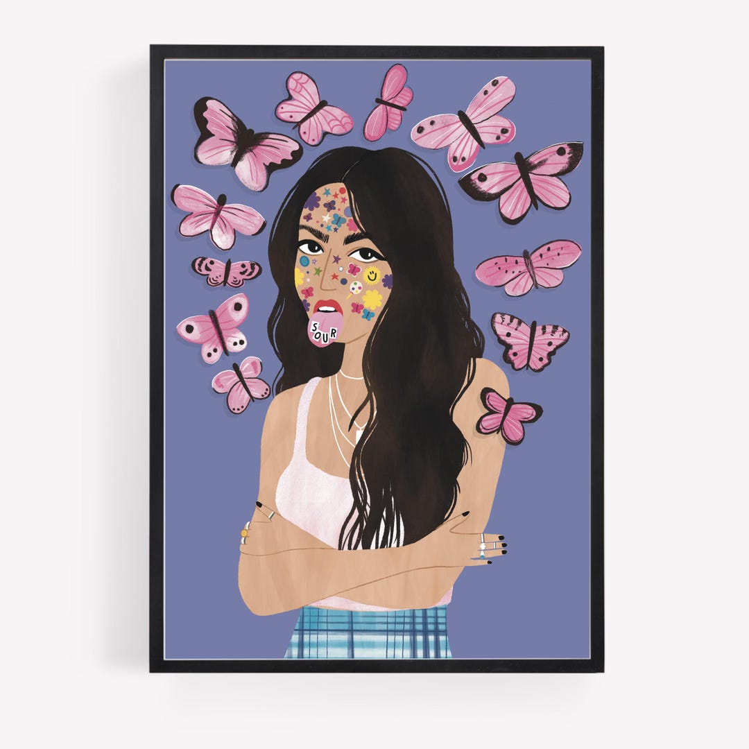 Olivia Rodrigo Fine Art A4/ A3 Giclee Print, Hand Drawn Digital ...
