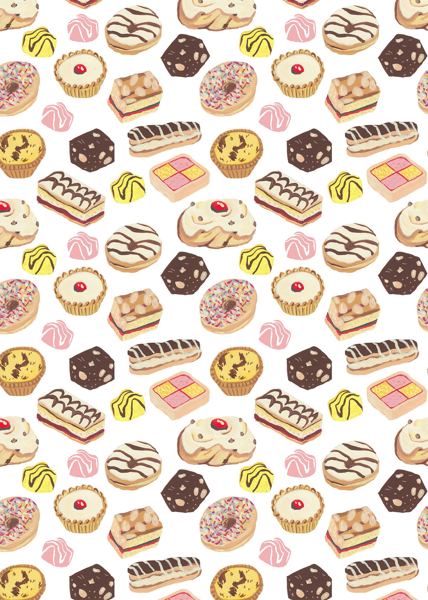 Cakes Wrapping Paper Set Great British Bakes Gift Wrap - Etsy UK