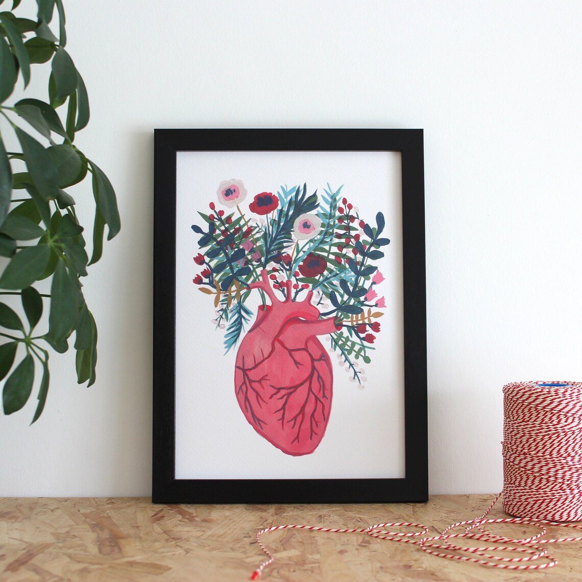 PRINTABLE Blooming Anatomical Heart Illustration A4 Wall - Etsy