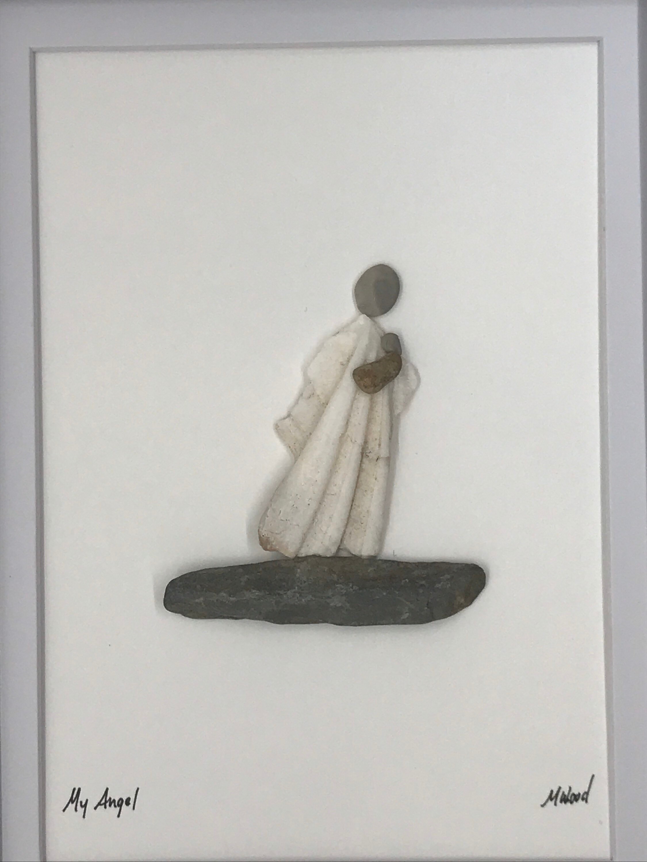 Angel Holding Baby Pebble Art/ Angel Seashell Art/ Rock Art/ New Baby ...