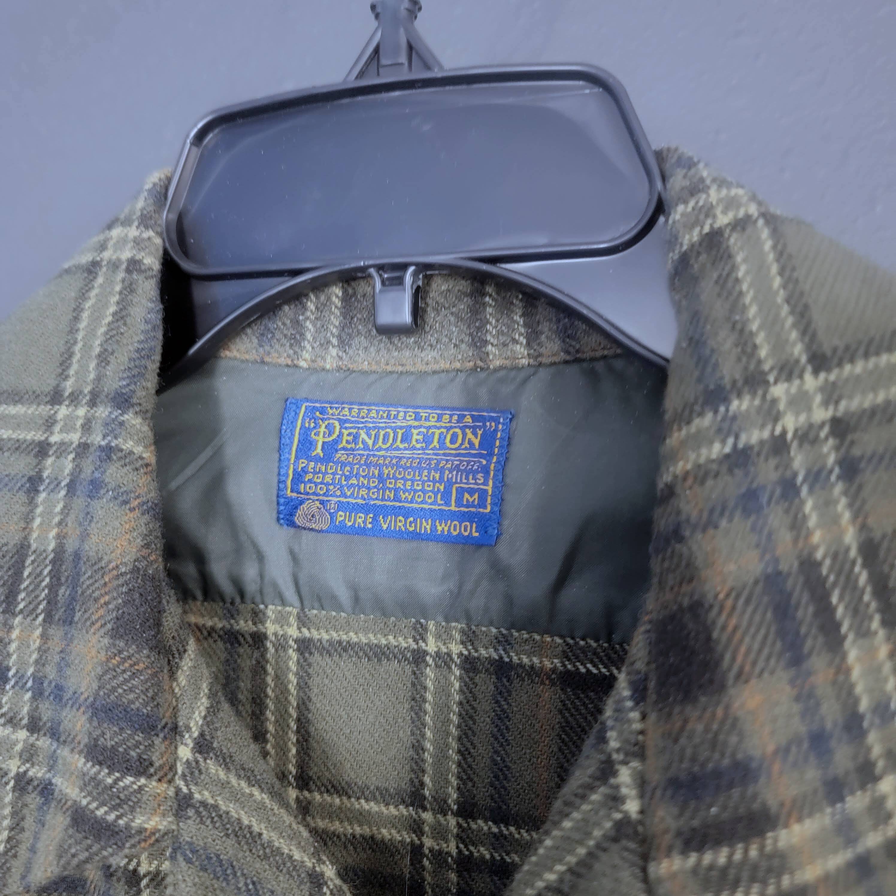 Pendleton Board Shirt, Vtg 60s 70s, Mens Olive Plaid M Beach Boys Camp ...