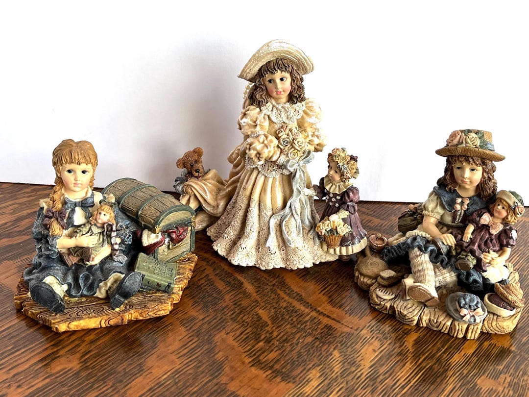 Boyd's Bears Dollstone Figurines: 1995 Ashley, Emily & Jennifer Set - Etsy