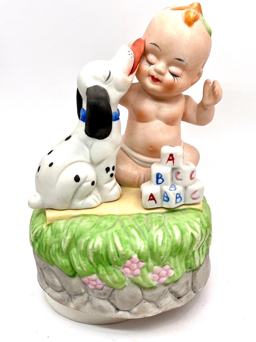 Vintage Kewpie-style Music Box: Baby & Dog Nursery Decor - Etsy