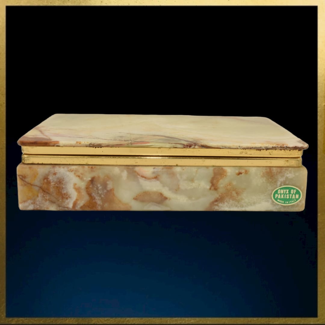 Onyx of Pakistan Large Pale Green Onyx Cigarette Box Vintage VGC - Etsy