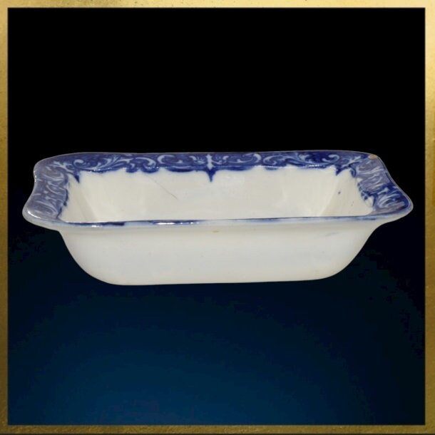 Geo Jones & Sons Shredded Wheat Earthenware Dish Flow Blue - Etsy