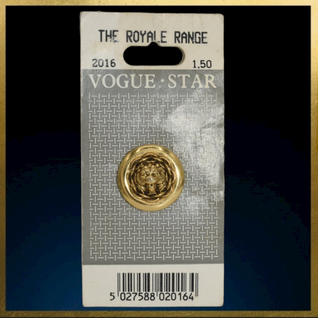 Vogue Star Gold Lion & Chain Metal Button brand New on Card - Etsy