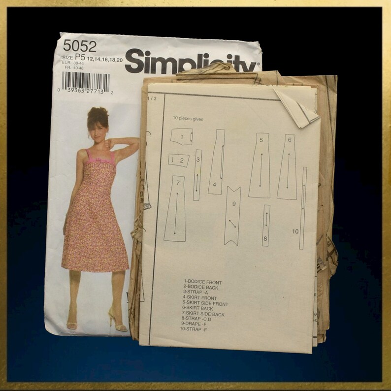 Simplicity Easy to Sew Sewing Pattern 5052 Strappy & Strapless Sun ...