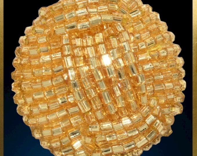 6 Large Hand Crafted Gold Glass Bugle Bead Shank Buttons Vintage VGC - Etsy