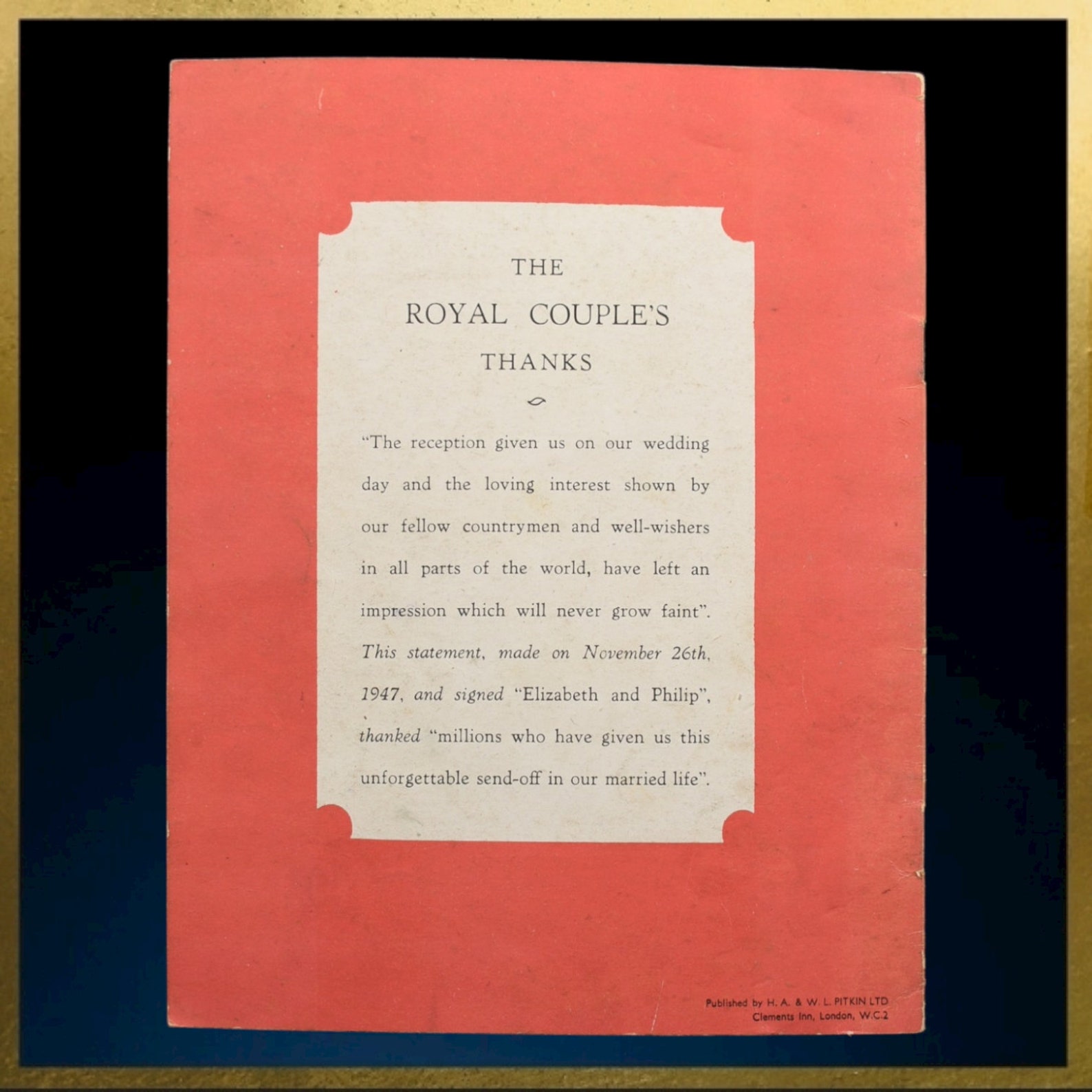 Princess Elizabeth's Wedding Day A Pictorial Souvenir to Commemorate ...