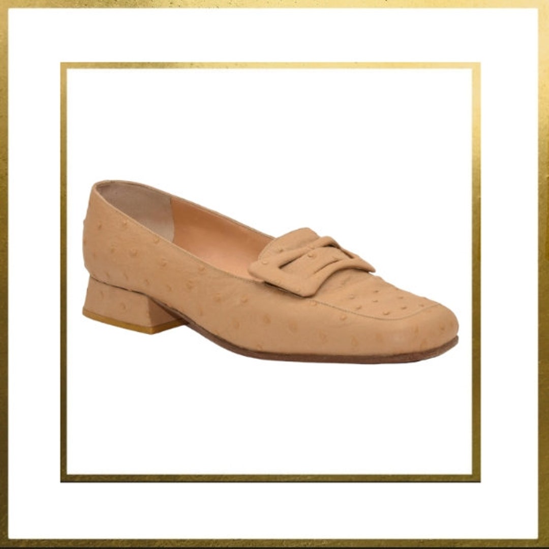 Rodo Light Tan Ostrich Texture Real Leather Loafers Ladies Size UK 3 ...
