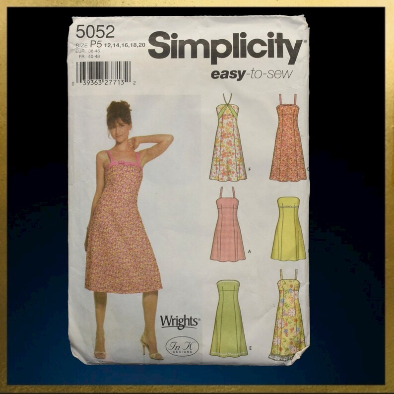 Simplicity Easy to Sew Sewing Pattern 5052 Strappy & Strapless Sun ...