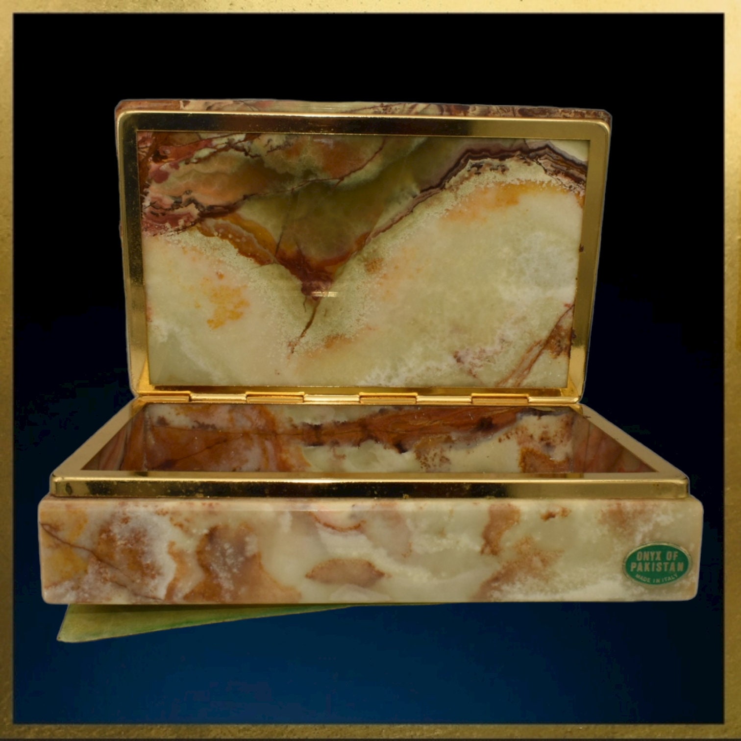 Onyx of Pakistan Large Pale Green Onyx Cigarette Box Vintage VGC - Etsy