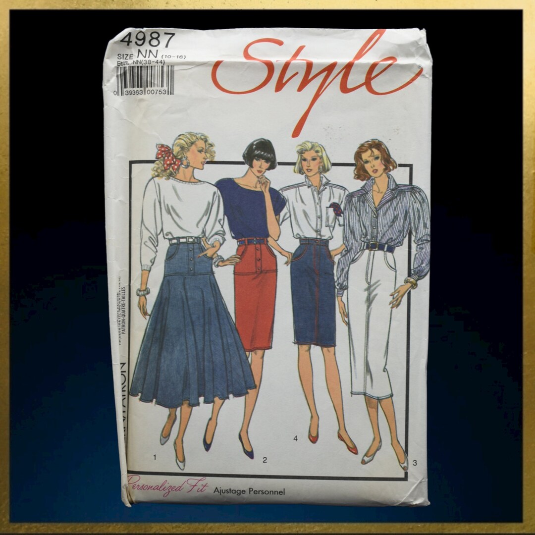 Style Sewing Pattern 4987 Fitted and Fit & Flare Skirts Sizes 10 to 16 ...