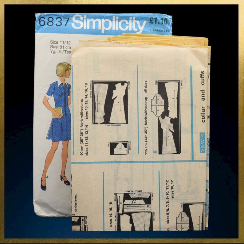 Simplicity Sewing Pattern 6837 Young Junior Teen Size 11 / 12 bust 32 Ins Fit & Flare Dress 4 ...