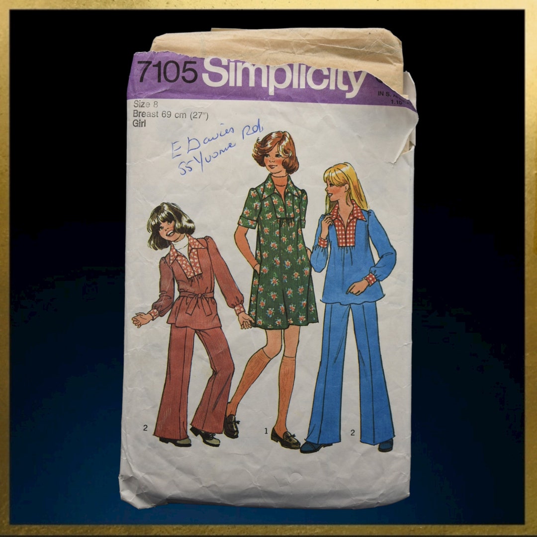 Simplicity Sewing Pattern 7105 Girl's Dress, Top & Pants Girl's Ages 8 ...