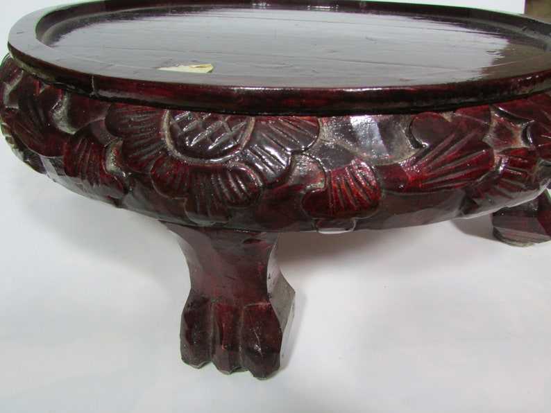 Chinese Carved Wood Vase Stand - Etsy