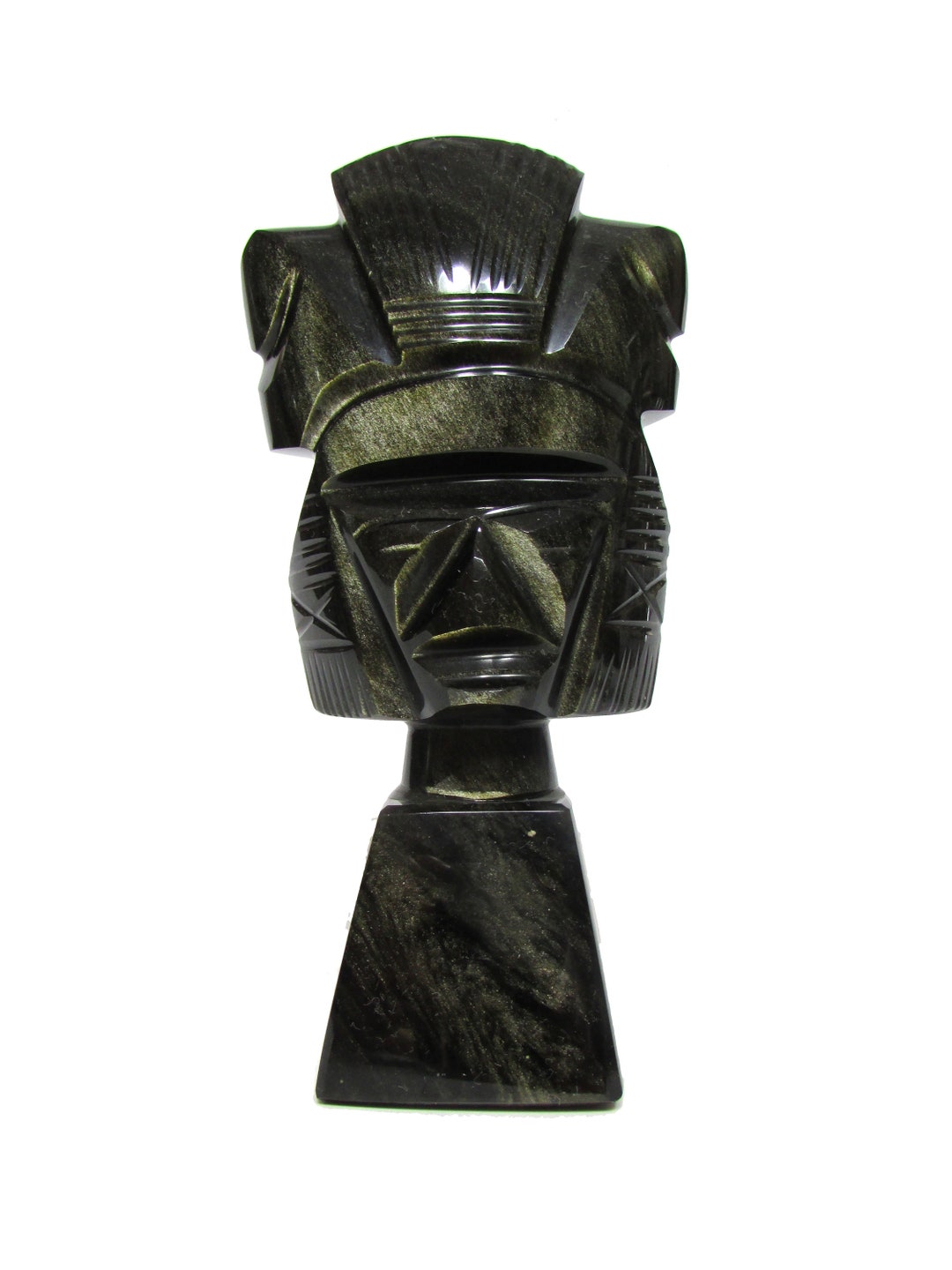Obsidian Aztec Statues - Etsy