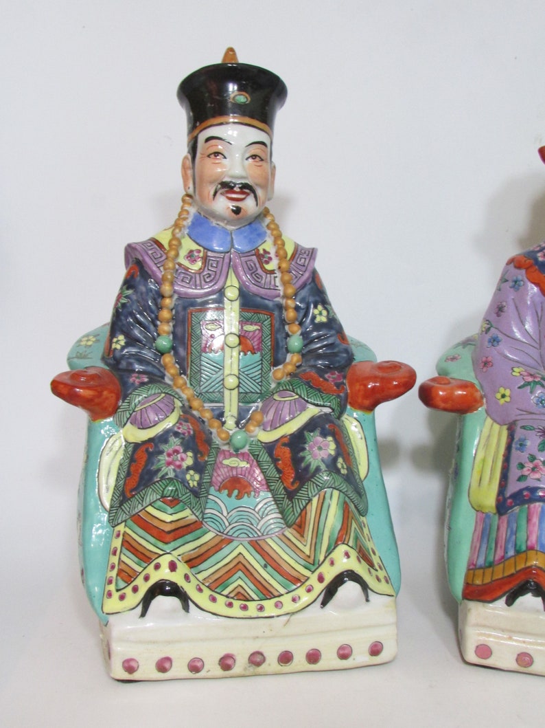 Porcelain Chinese Emperor and Empress Statue Figurine - Etsy