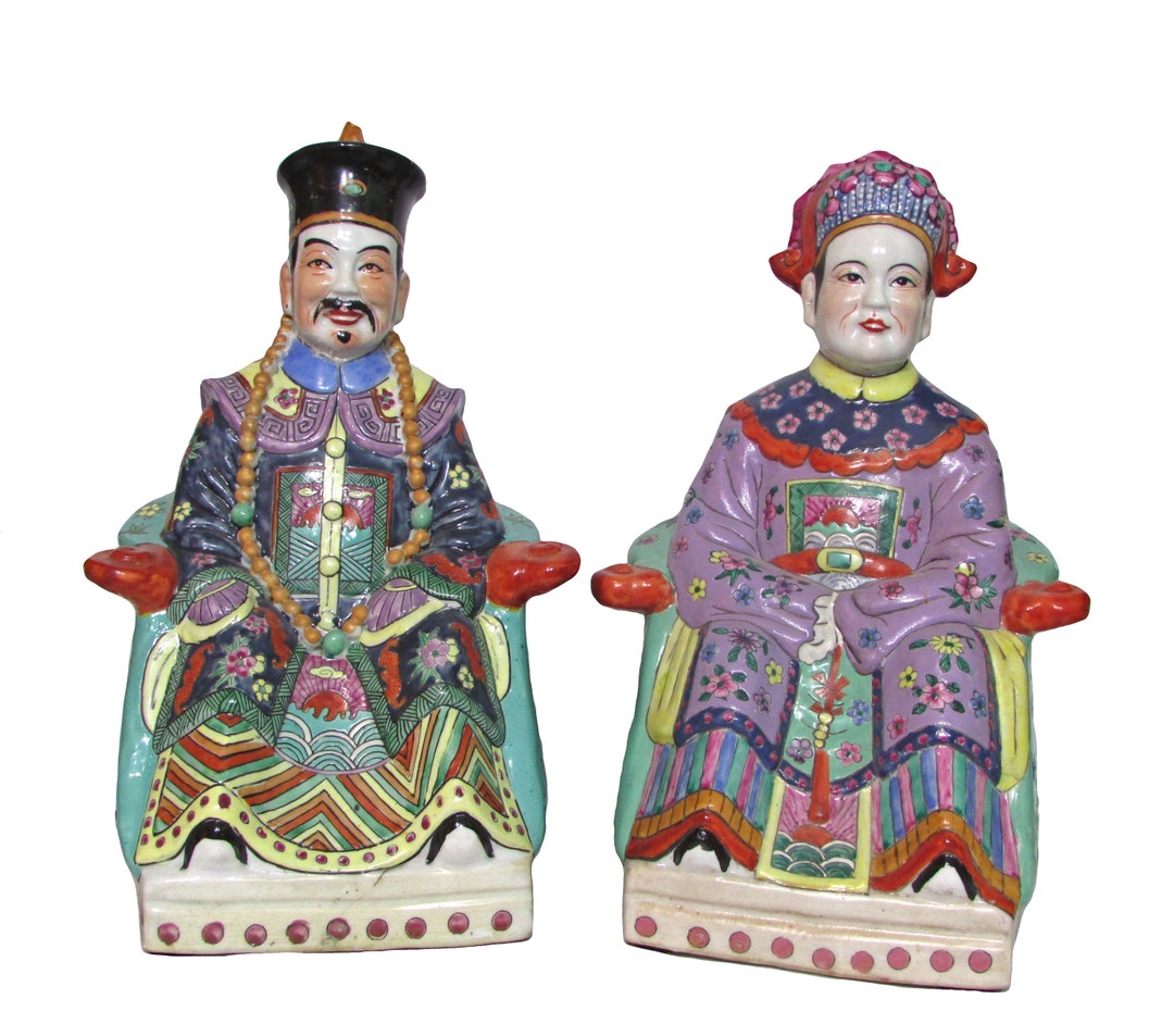 Porcelain Chinese Emperor and Empress Statue Figurine - Etsy