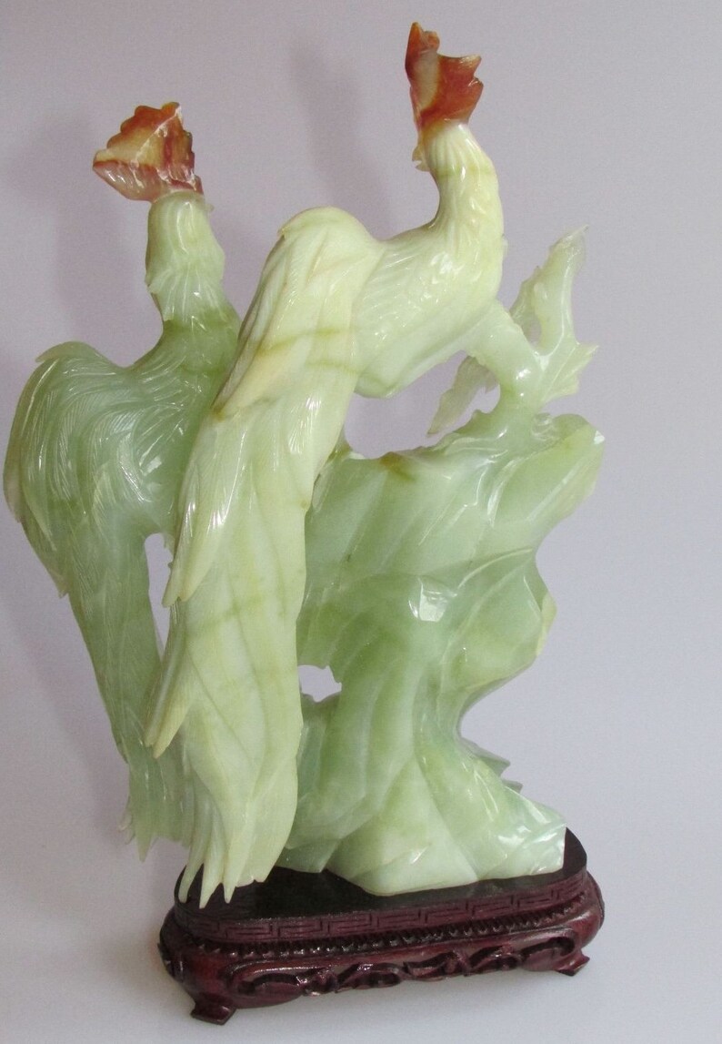 Statue Sculpture in Jade Birds of Paradise - Etsy