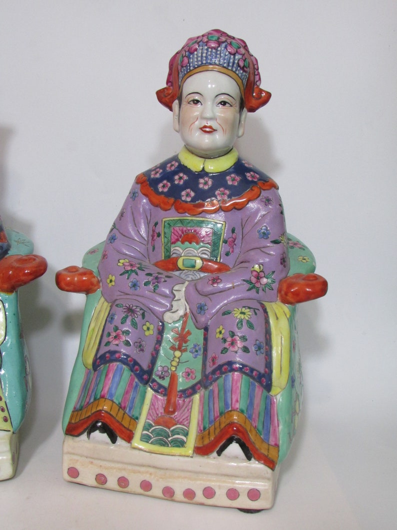 Porcelain Chinese Emperor and Empress Statue Figurine - Etsy