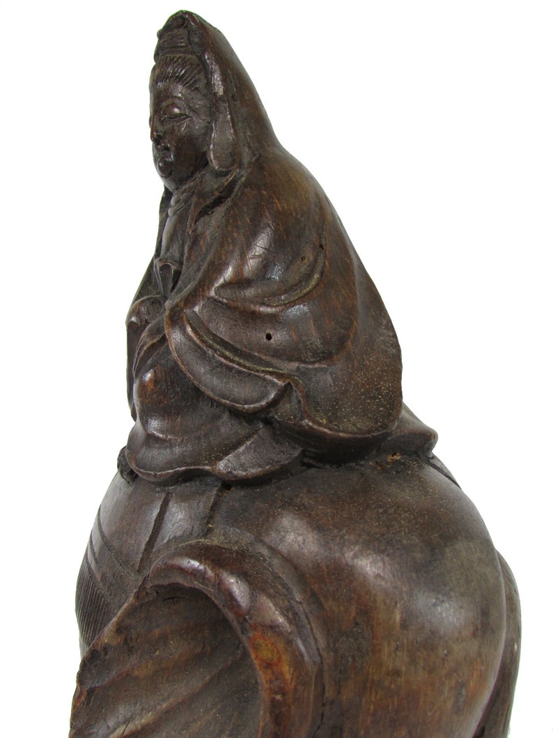 Old China Bamboo Hand Carved Guanyin Kuan-yin Buddha Statue - Etsy