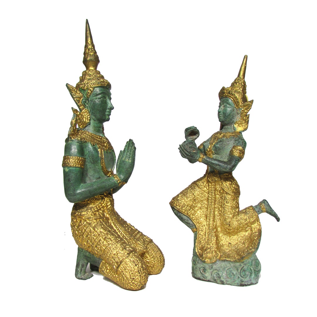 Pair Bronze Statues From Siam (thailand) - Etsy