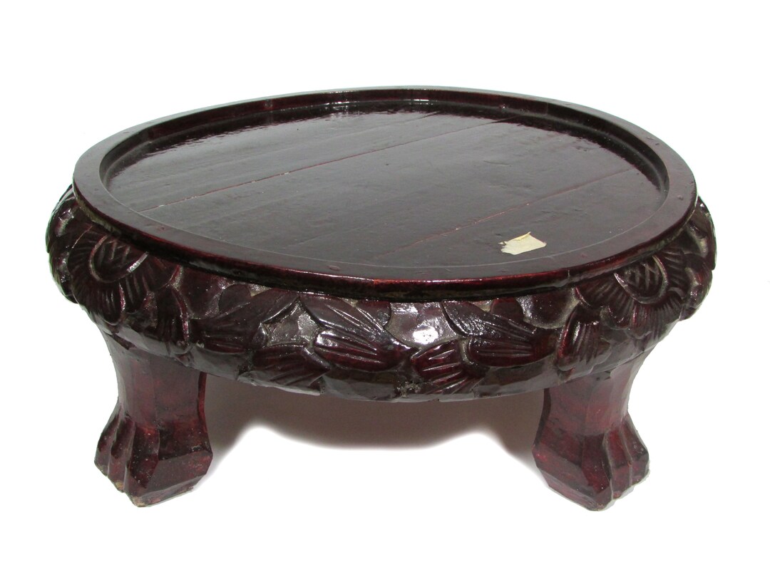 Chinese Carved Wood Vase Stand - Etsy