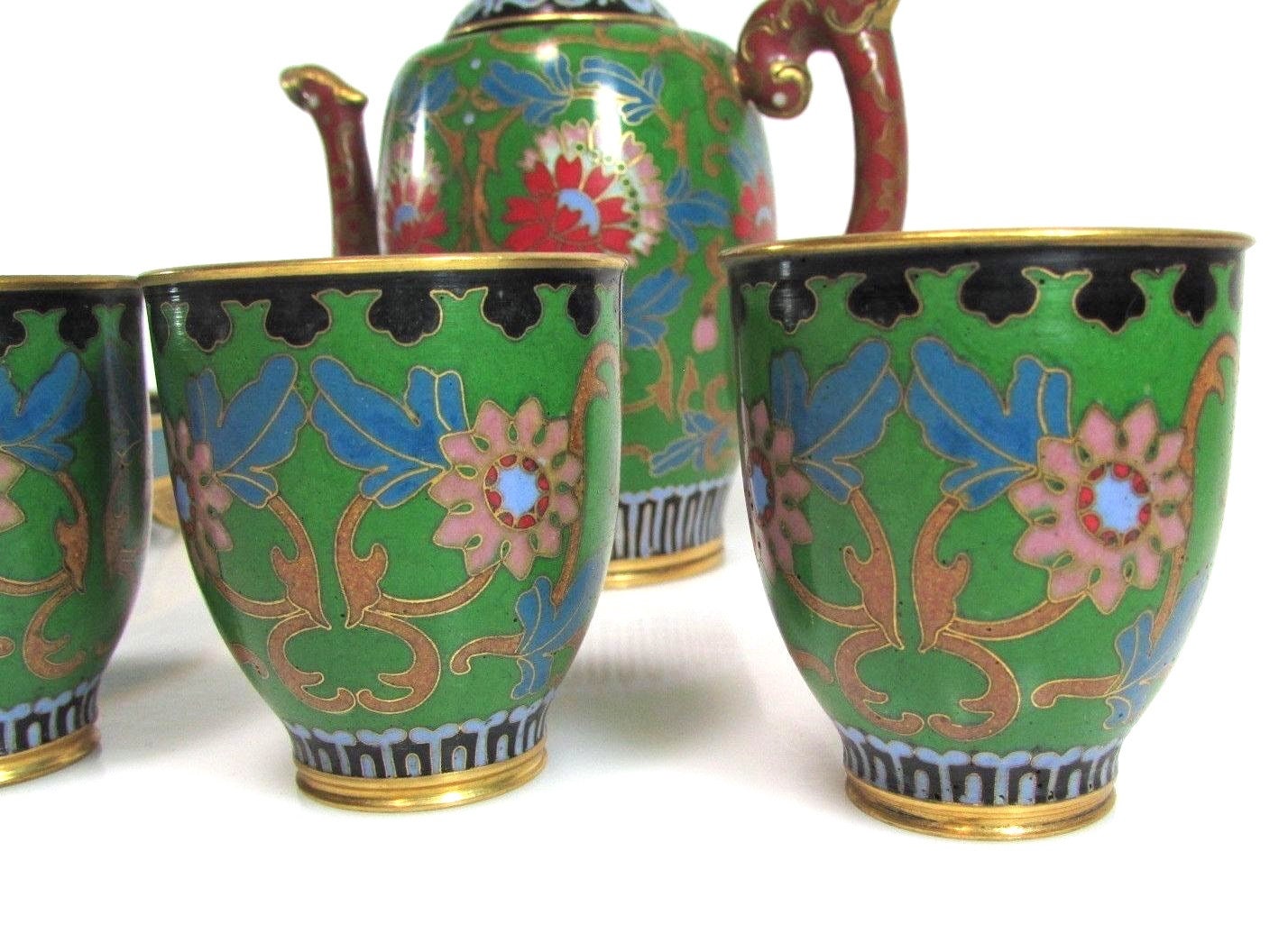 Chinese Cloisonne Tea Set | Etsy