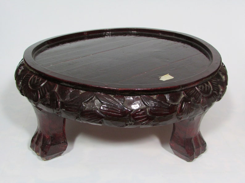 Chinese Carved Wood Vase Stand - Etsy