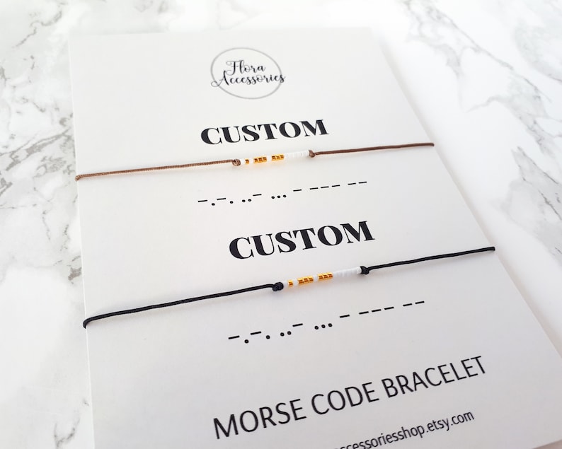 Custom Morse Code Bracelet Set of 2 Secret Message Bracelets | Etsy