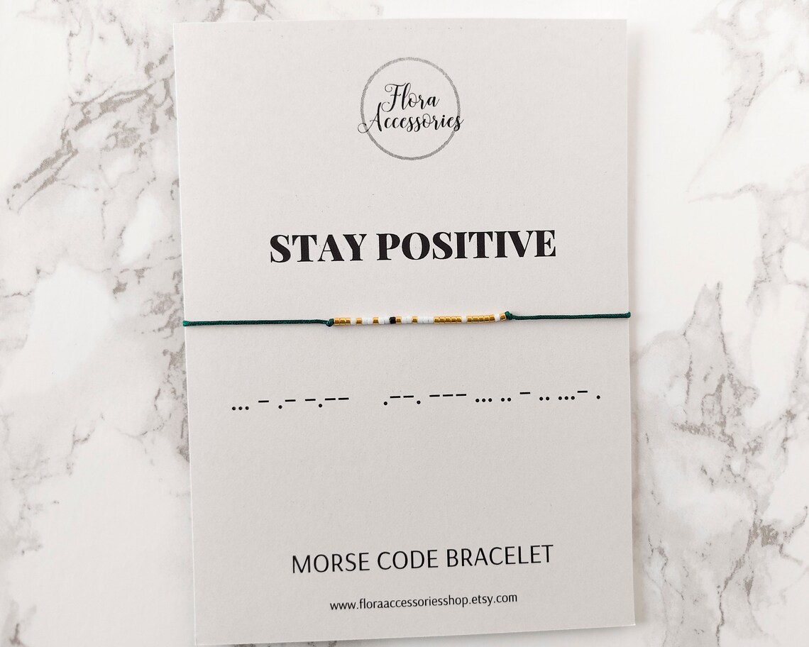 Stay Positive Morse Code Bracelet Secret Message Bracelet | Etsy