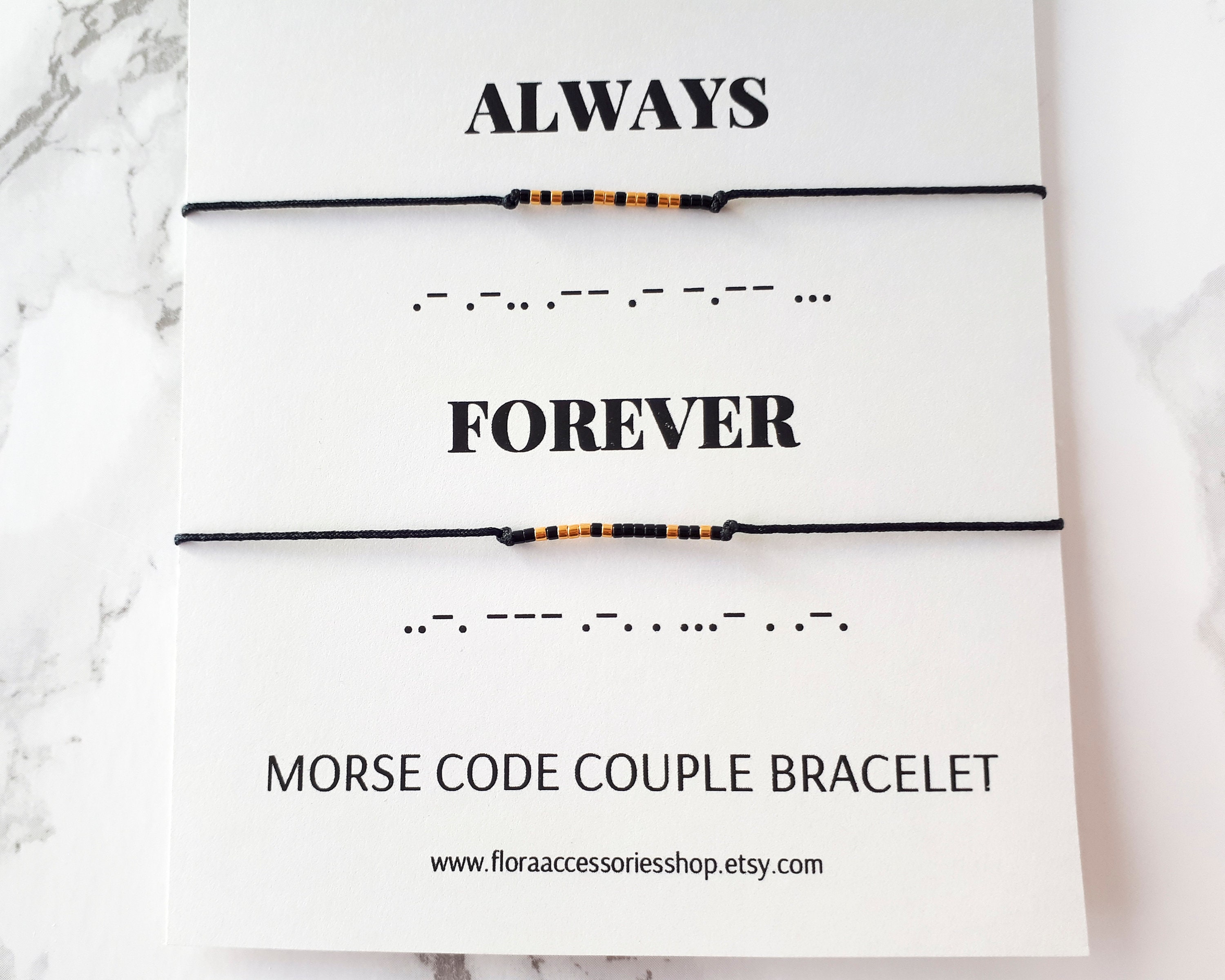 Always Forever Morse Code Bracelet Set of 2 Matching Couples | Etsy