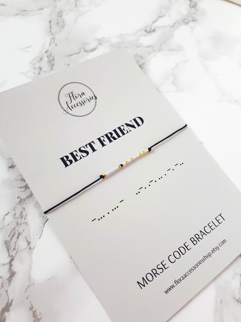 Best Friend Morse Code Bracelet Secret Message Bracelet Bff Etsy