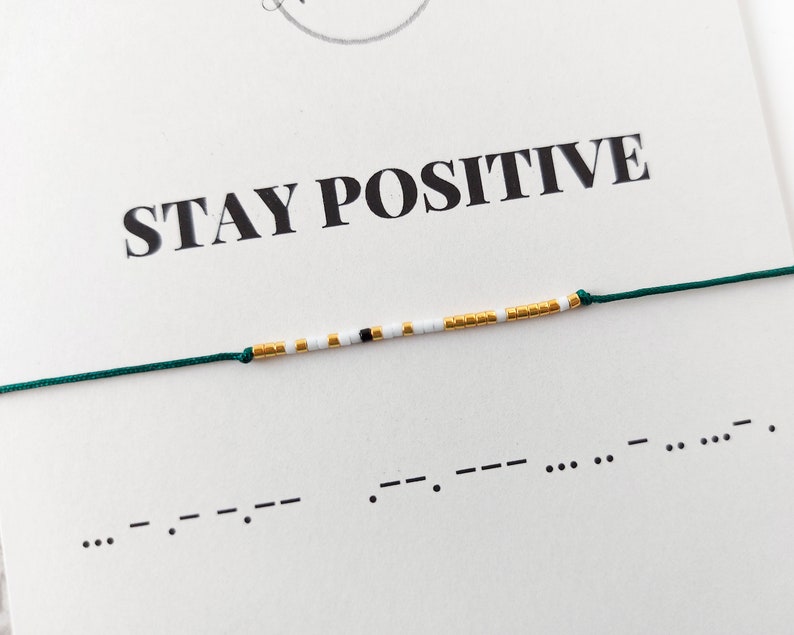 Stay Positive Morse Code Bracelet Secret Message Bracelet - Etsy