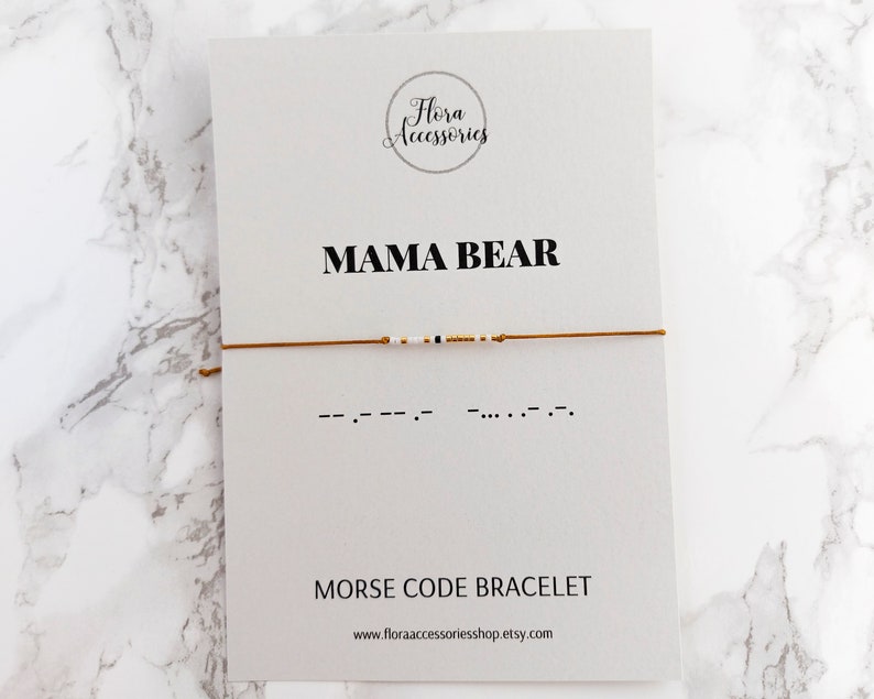 Mama Bear Morse Code Bracelet New Mom Gift Single Mum Gift | Etsy