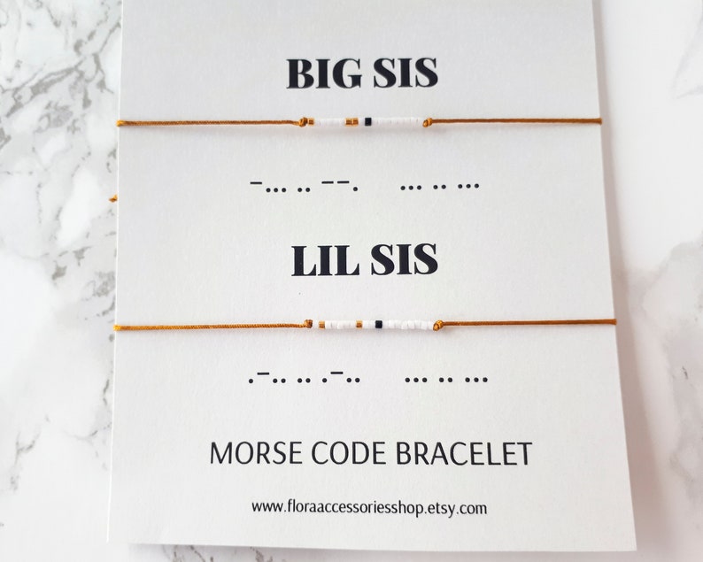 Big Sis Lil Sis Morse Code Bracelet Set of 2 Matching Sister - Etsy