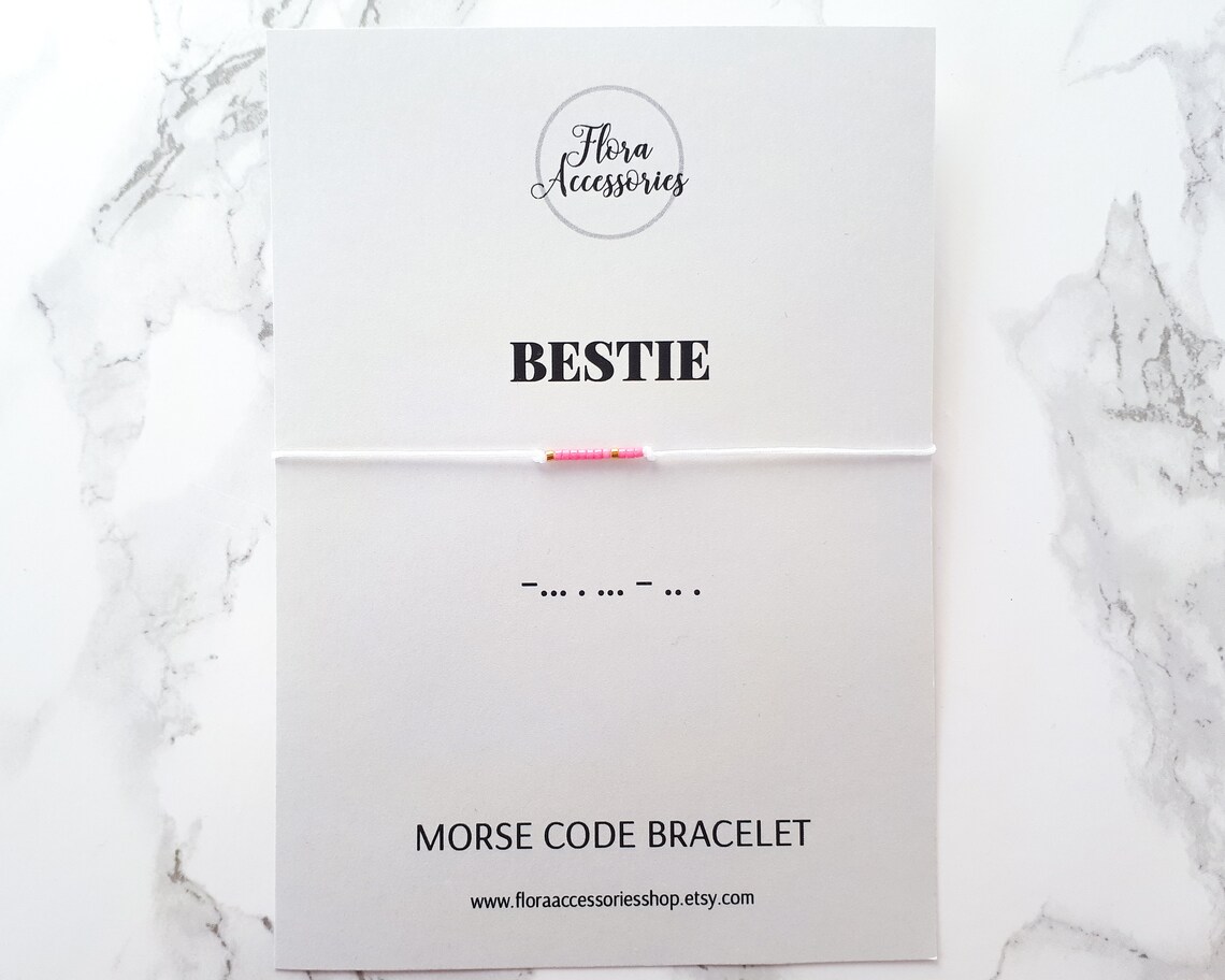 Bestie Morse Code Bracelet Best Friend Bracelet Bff Etsy