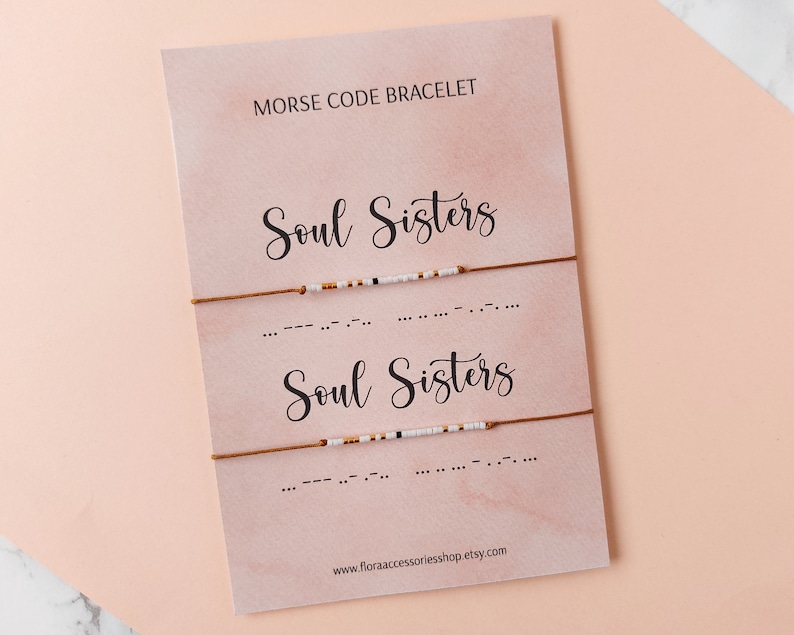Soul Sisters Morse Code Bracelet, Secret Message Bracelet, Best Friend ...