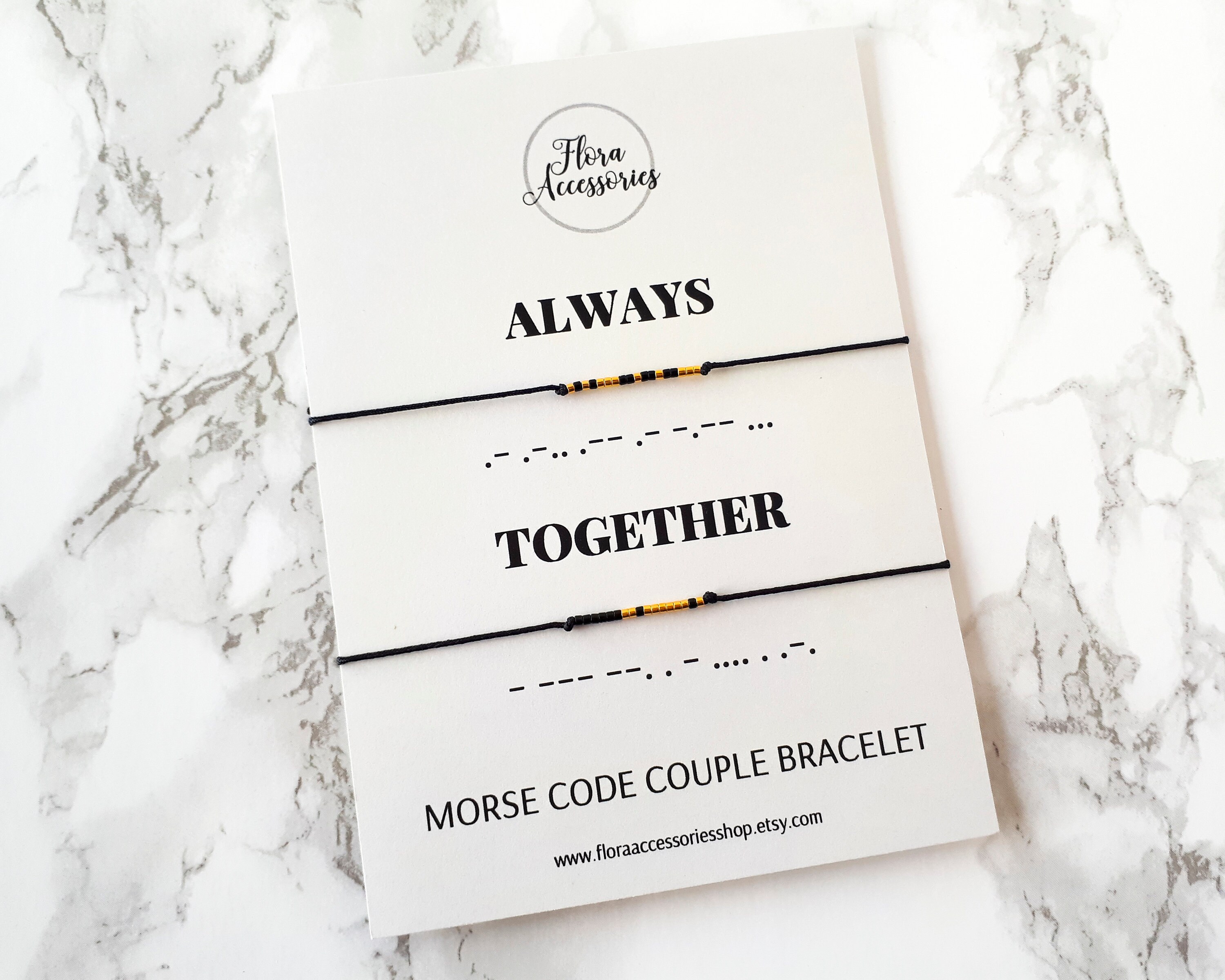 Always Together Morse Code Bracelet Set of 2 Matching Couples | Etsy
