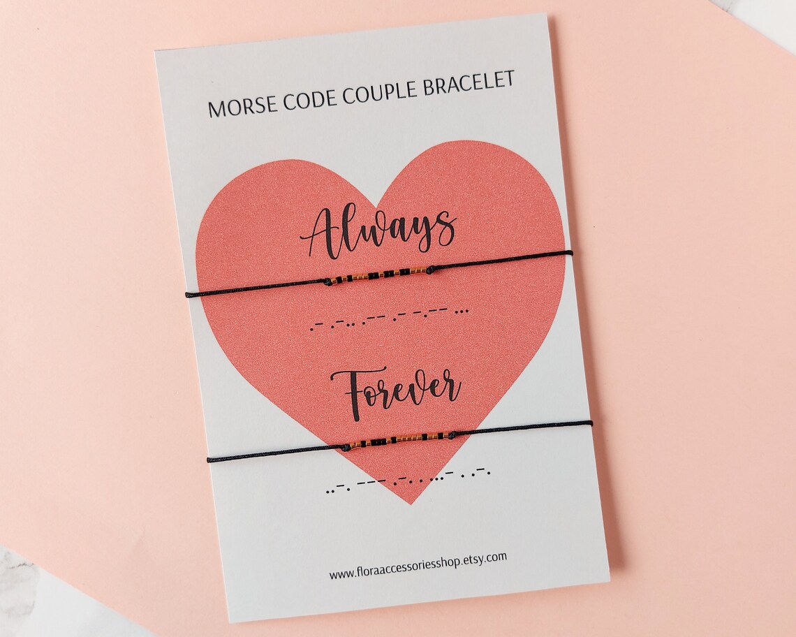 Always Forever Morse Code Bracelet Set of 2 Matching Couples - Etsy