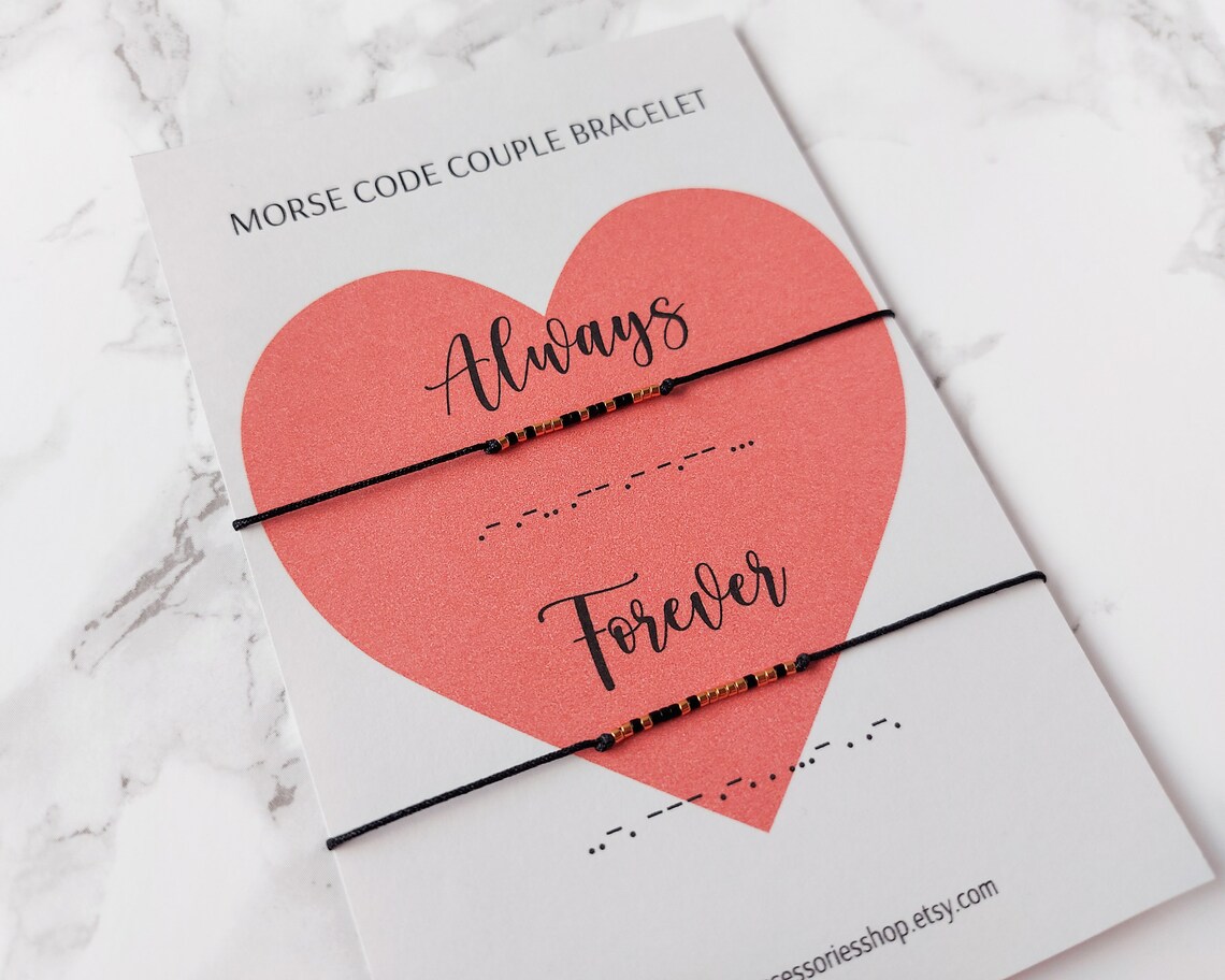 Always Forever Morse Code Bracelet Set of 2 Matching Couples - Etsy