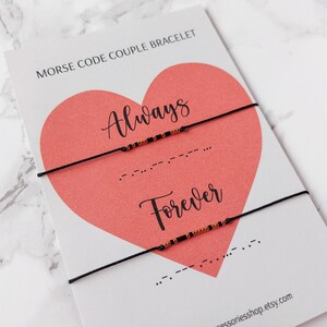 Always Forever Morse Code Bracelet, Set of 2 Matching Couples String ...