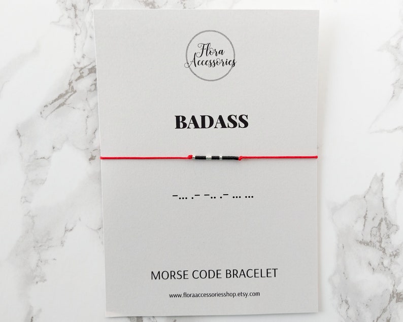 Badass Morse Code Bracelet Best Friend Bracelet BFF Bestie - Etsy