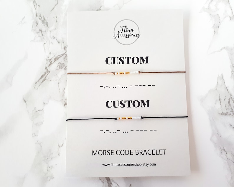 Custom Morse Code Bracelet Set of 2 Secret Message Bracelets | Etsy