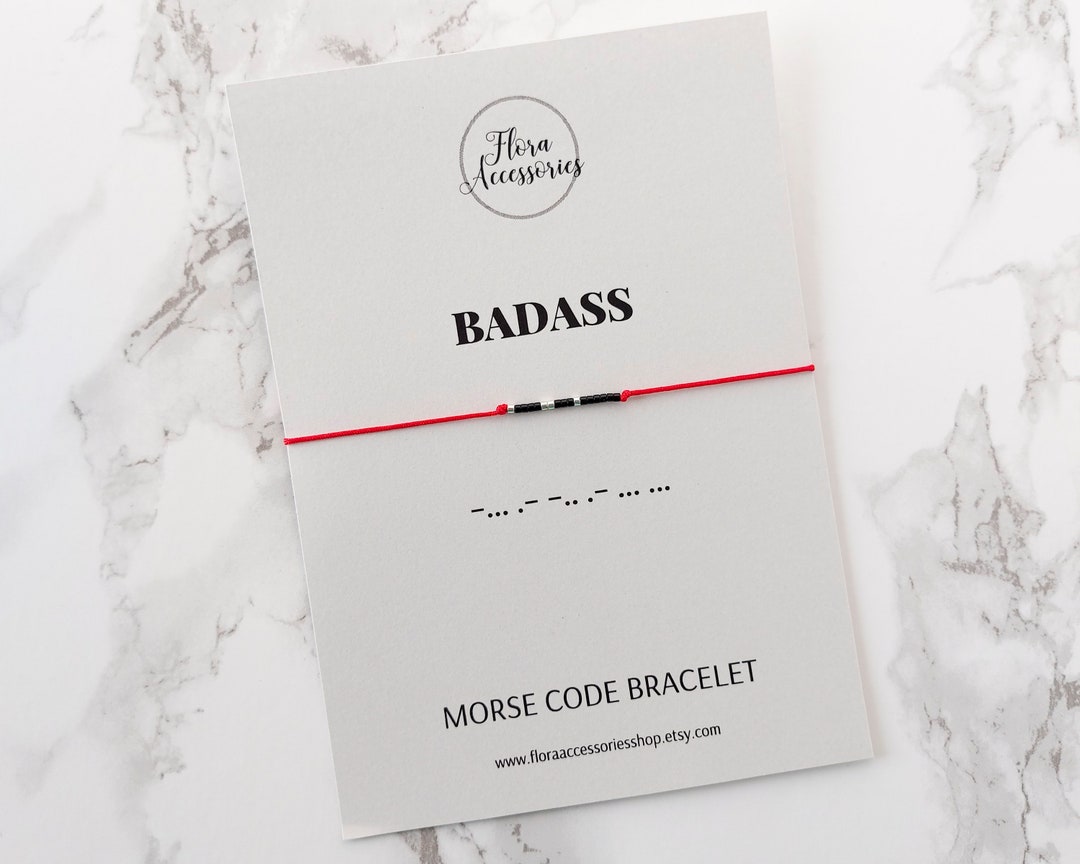 Badass Morse Code Bracelet, Best Friend Bracelet, BFF Bestie Bracelet ...