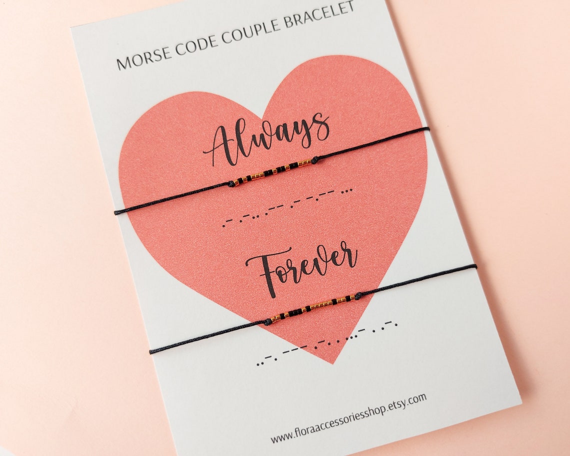 Always Forever Morse Code Bracelet Set of 2 Matching Couples - Etsy