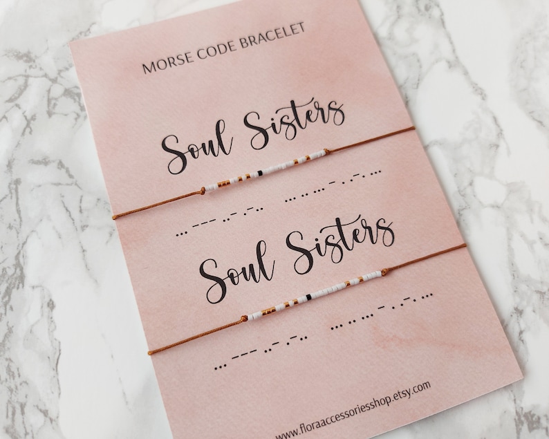 Soul Sisters Morse Code Bracelet, Secret Message Bracelet, Best Friend ...
